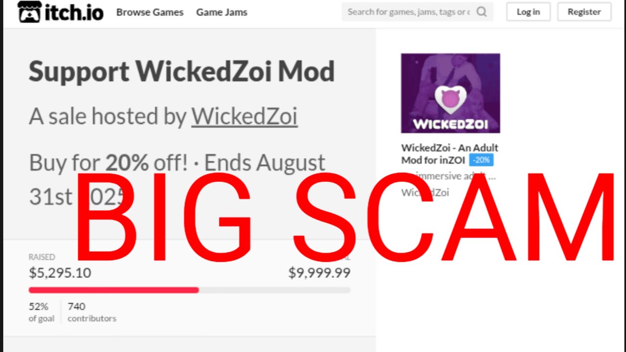 inzoi EXCLUSIVE: WICKEDZOI SCAM ( WHY @itchiogames IS ALLOWING SCAM MOD ...