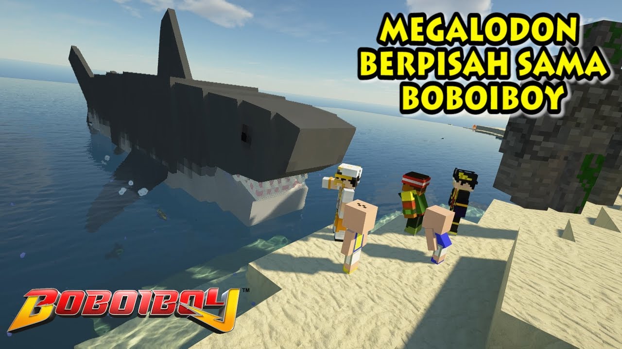 Megalodon Ngamuk!! BoBoiBoy Lepas Megalodon - Minecraft BoBoiBoy & Upin ...