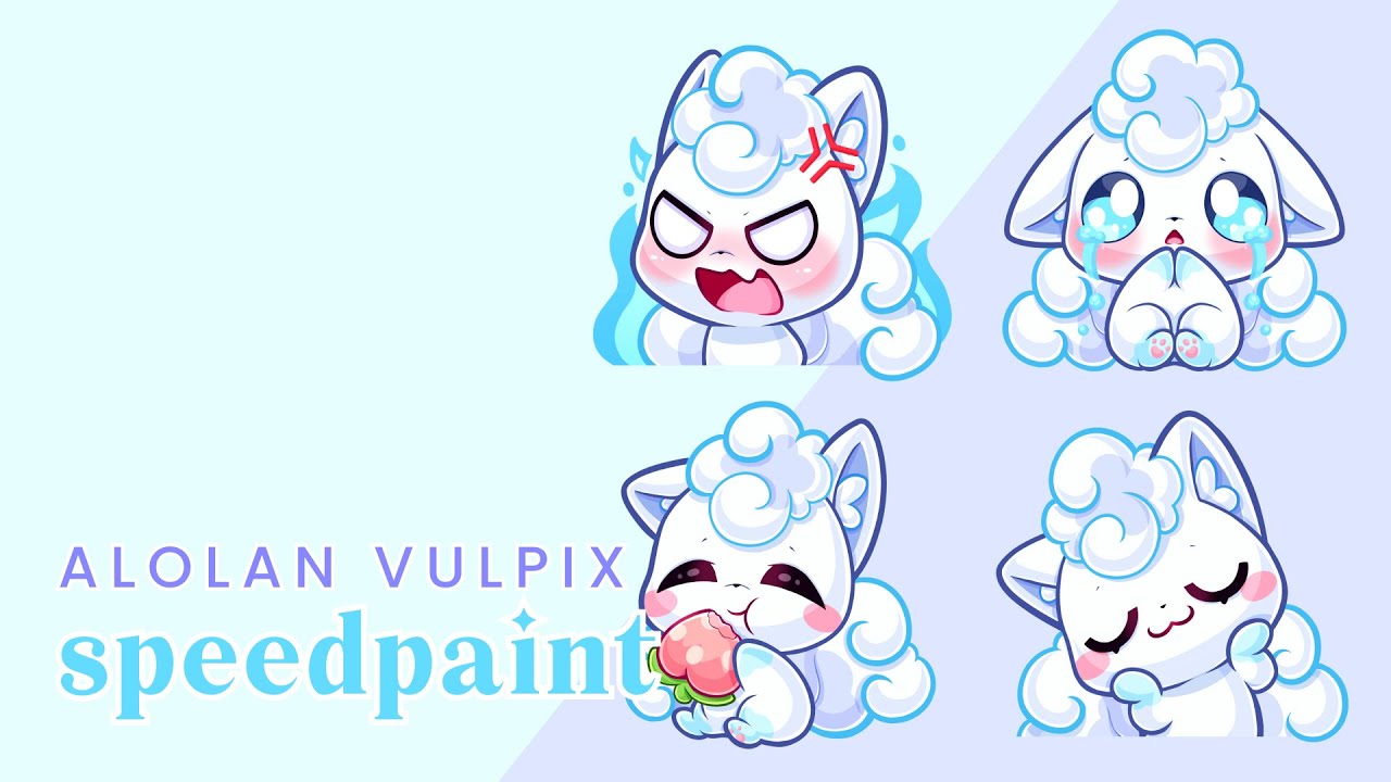 Alolan Vulpix Emotes [Clip Studio Paint Speedpaint] - YouTube
