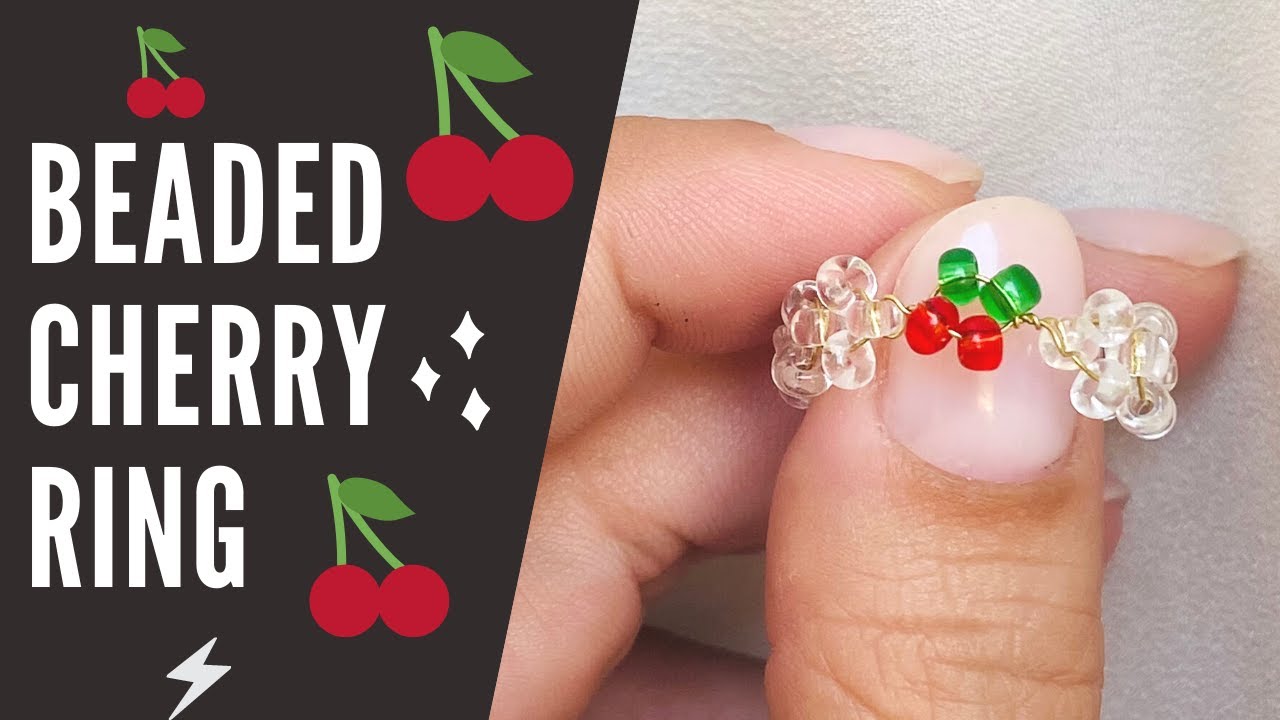 Cherry Bead Ring Tutorial (DIY ) 🍒 - YouTube