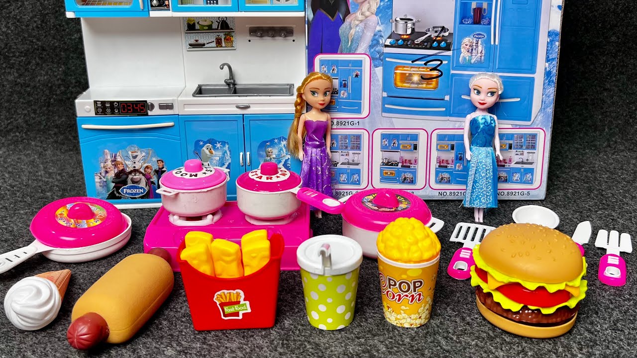 Satisfying with Unboxing Frozen Elsa Kitchen Playset | Pink Kitchen Set ...