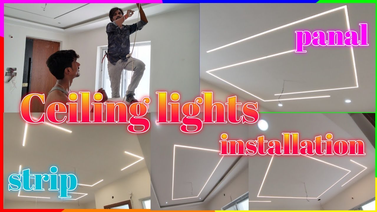 False ceiling electrical work.False ceiling lights installation ...