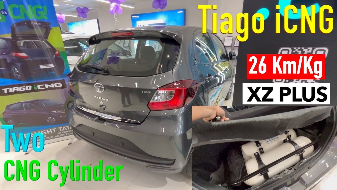 Tata Tiago 2023 iCNG Twin Cylinder Technology | XZ Plus Variant ₹8.10 ...