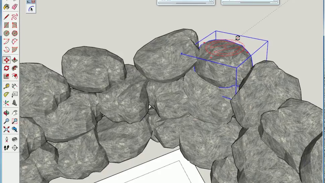 09 SKETCHUP Stacking natural stones in a parking lot - YouTube
