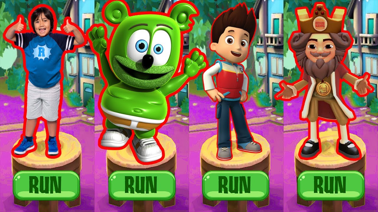 Tag with Ryan vs Gummy Bear Runner vs Subway Surfers World Tour Subway ...