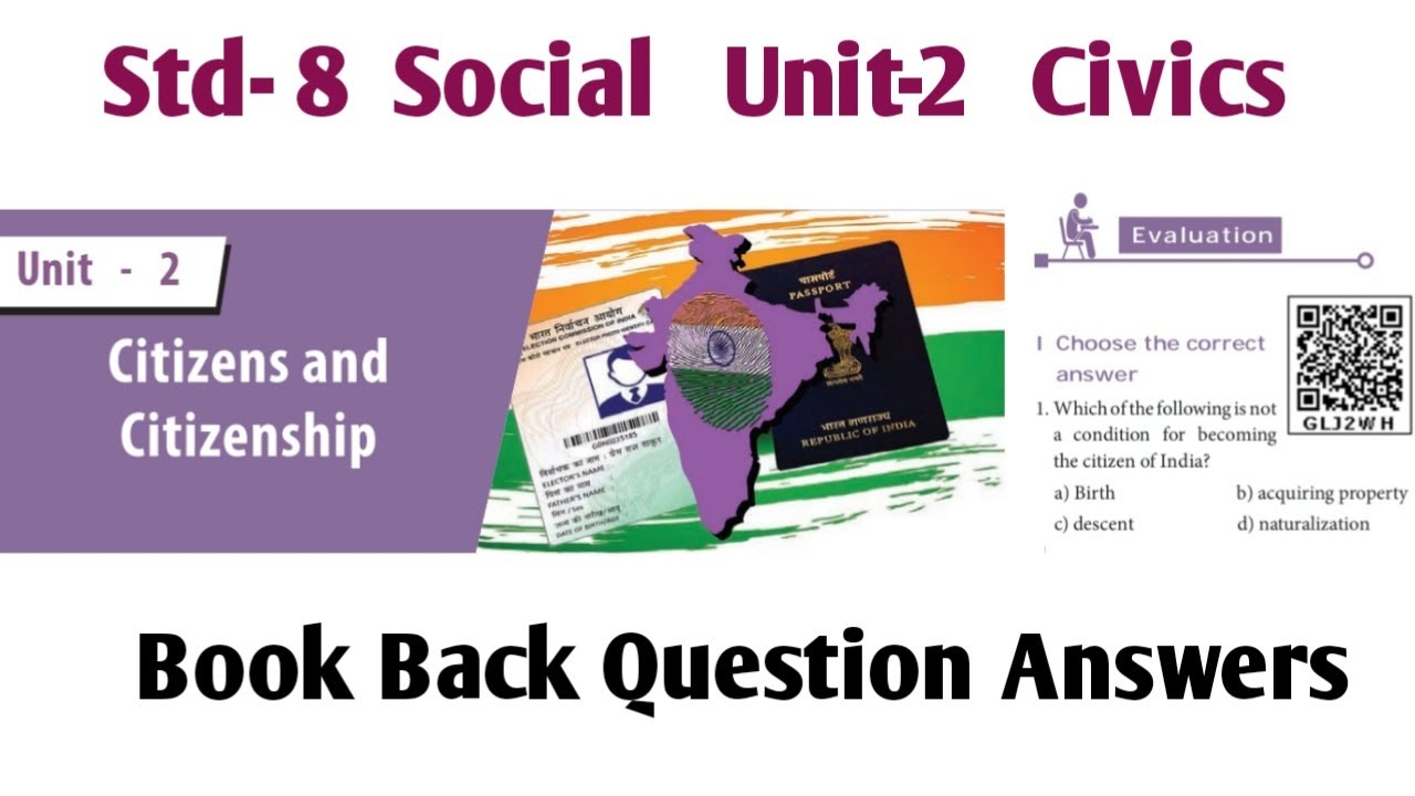 Citizens and citizenship class 8 book back answers | Unit -2 Civics ...