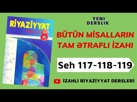 8ci sinif Riyaziyyat seh 117-118-119 Paraleloqramin sahesi (butun misallarin izahi)