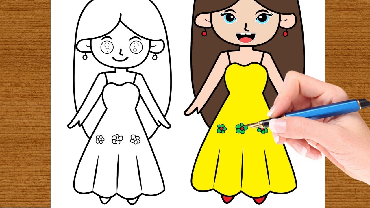 how to draw cute easy doll art drawing #newdolltricks - YouTube