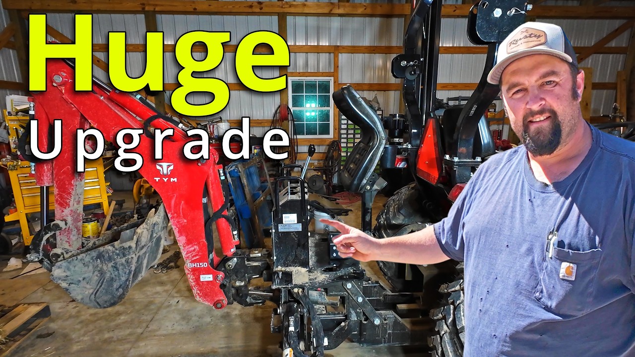 Huge Backhoe Upgrade | ITC Quick Attach Seat Relocation Bracket - YouTube