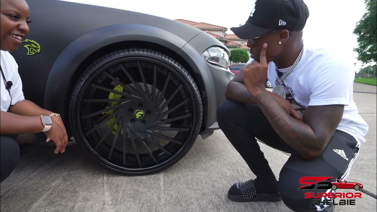 Corey’s Matte Black 2020 Wide body Hellcat Charger on 26” Forgiatos ...