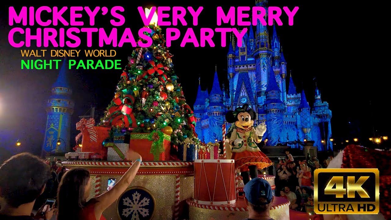 4K Mickey's Very Merry Christmas Party Night Parade Magic Kingdom Walt ...
