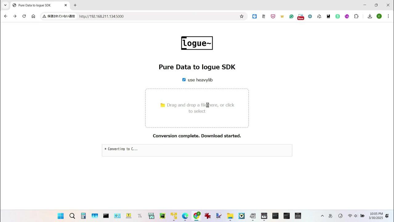 Pure data to logue SDK (proof of concept) - YouTube