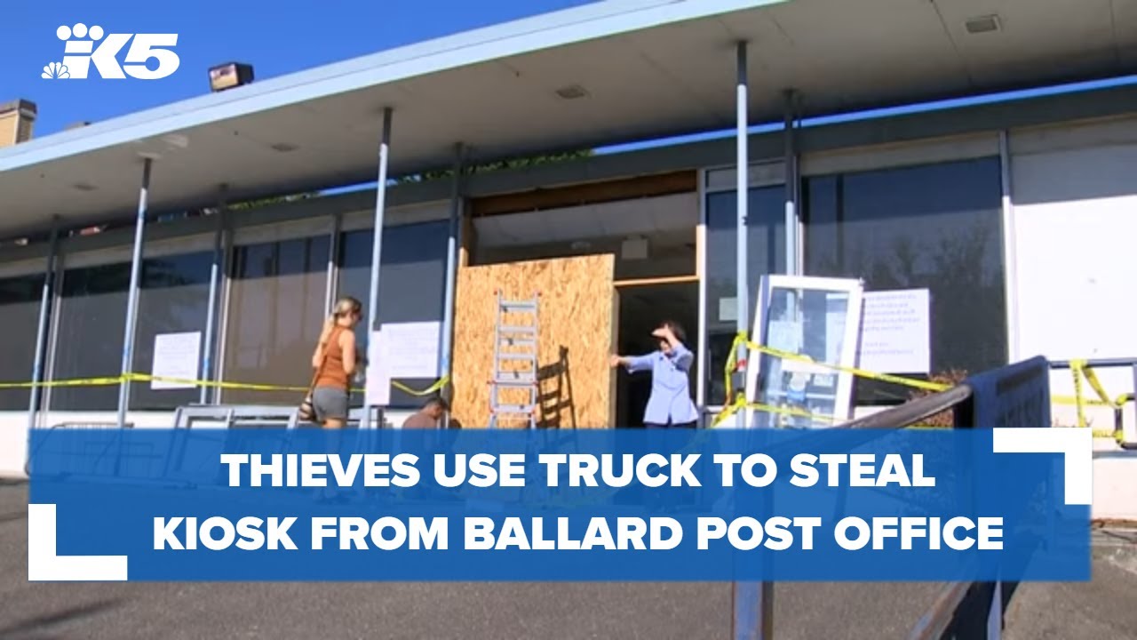 Thieves use truck to steal kiosk from Ballard post office - YouTube
