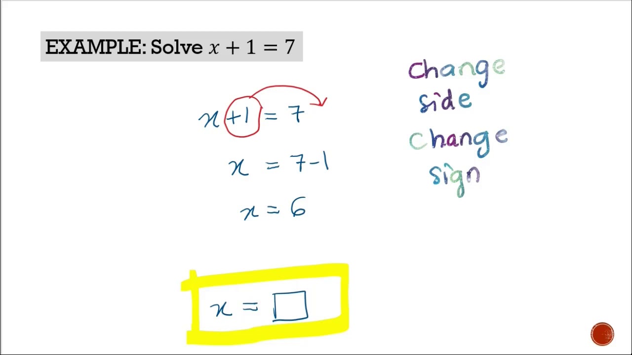 Solve Basic Linear Equation Part 1 YouTube Solve Basic Linear Equation Part 1 YouTube