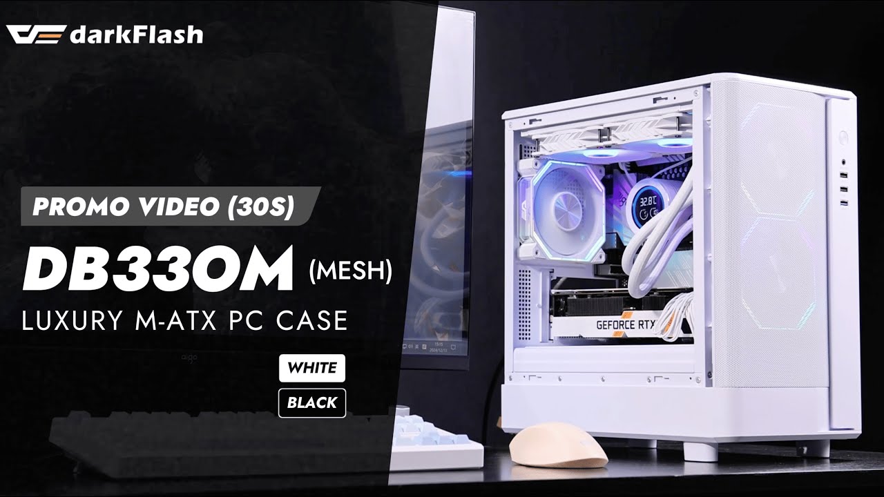 【darkFlash】DB330M Mesh M-ATX PC Case showcase - YouTube