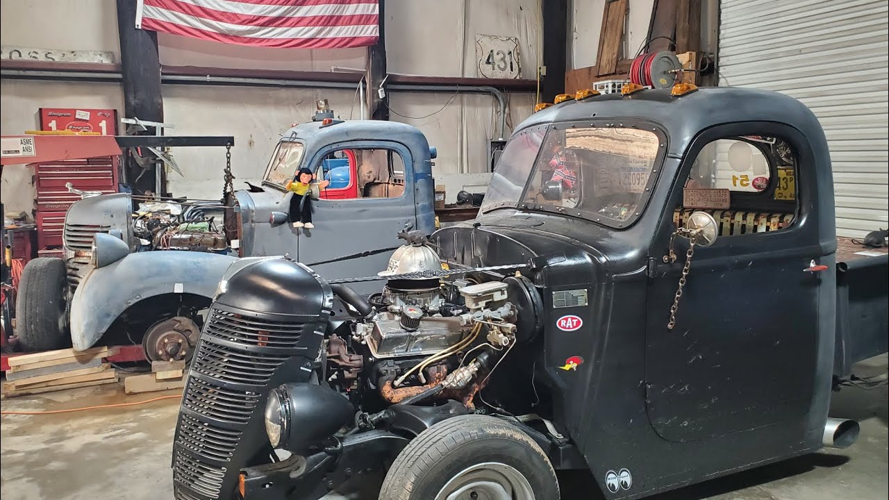 1937 International Rat Rod Removing the Grill and Radiator - YouTube