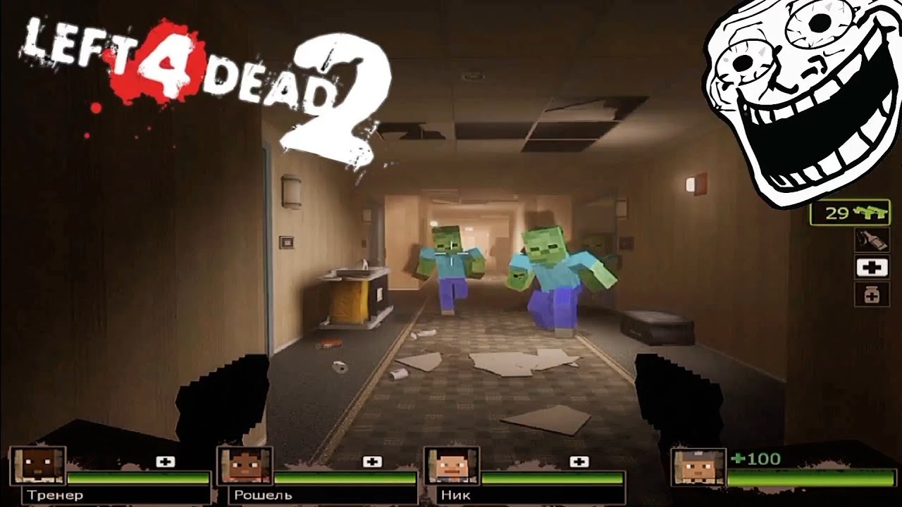 Left 4 dead 2 скрестили с Minecraft - YouTube