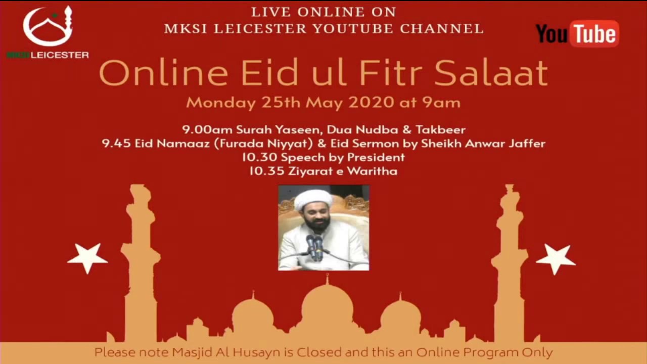 Eid Salaat by Sheikh Anwar Jaffer | Eid ul Fitr | 25/05/2020 - YouTube