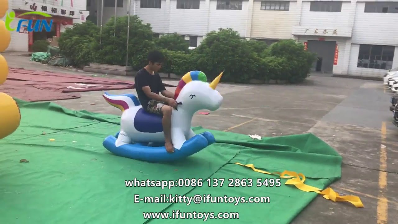 Air tight inflatable rocking unicorn/horse ride toys for kids and ...