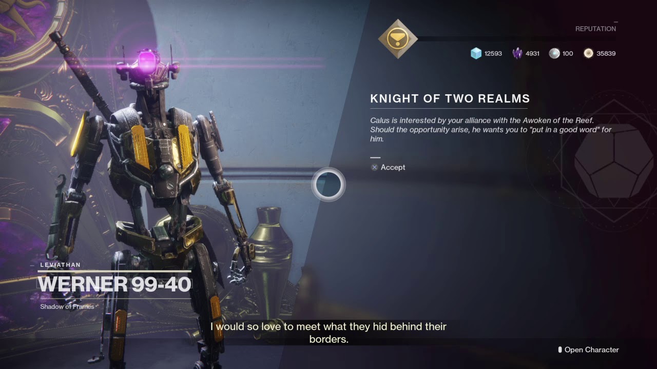 Destiny 2 knight of two realms - YouTube