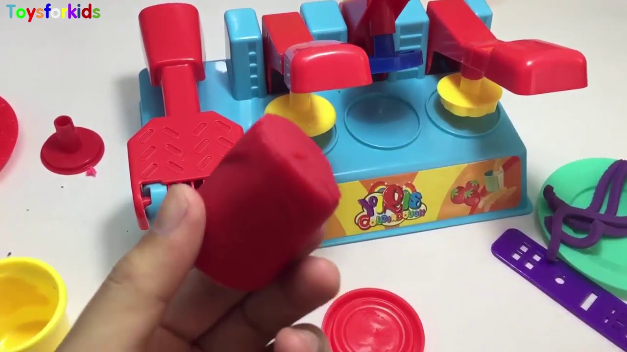 Play Doh Cooking Spaghetti Maker Ice Cream Surprise Eggs Toys - YouTube