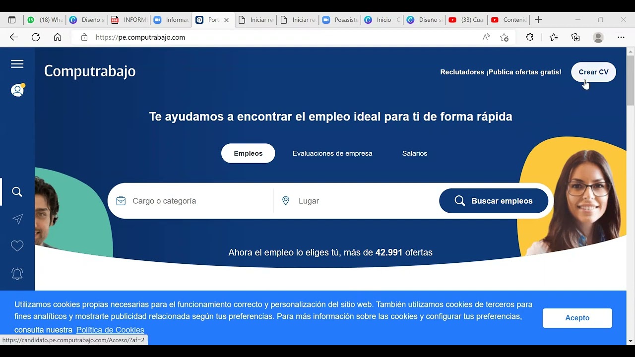 TUTORIAL como crear un CV (computrabajo) - YouTube