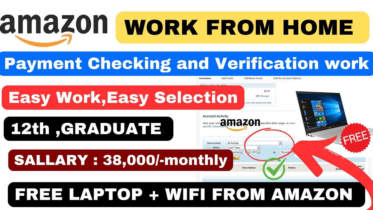 Amazon Recruitment 2024 | Amazon Work From Home Job | Payment checking ...