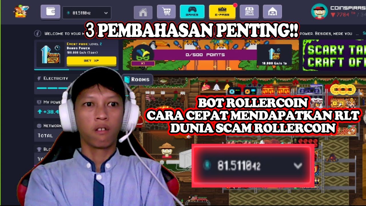 PENTING DUNIA SCAM GAME PENGHASIL UANG BOT ROLLERCOIN DAN CARA MENGHASILKAN UANG RLT DENGAN ...