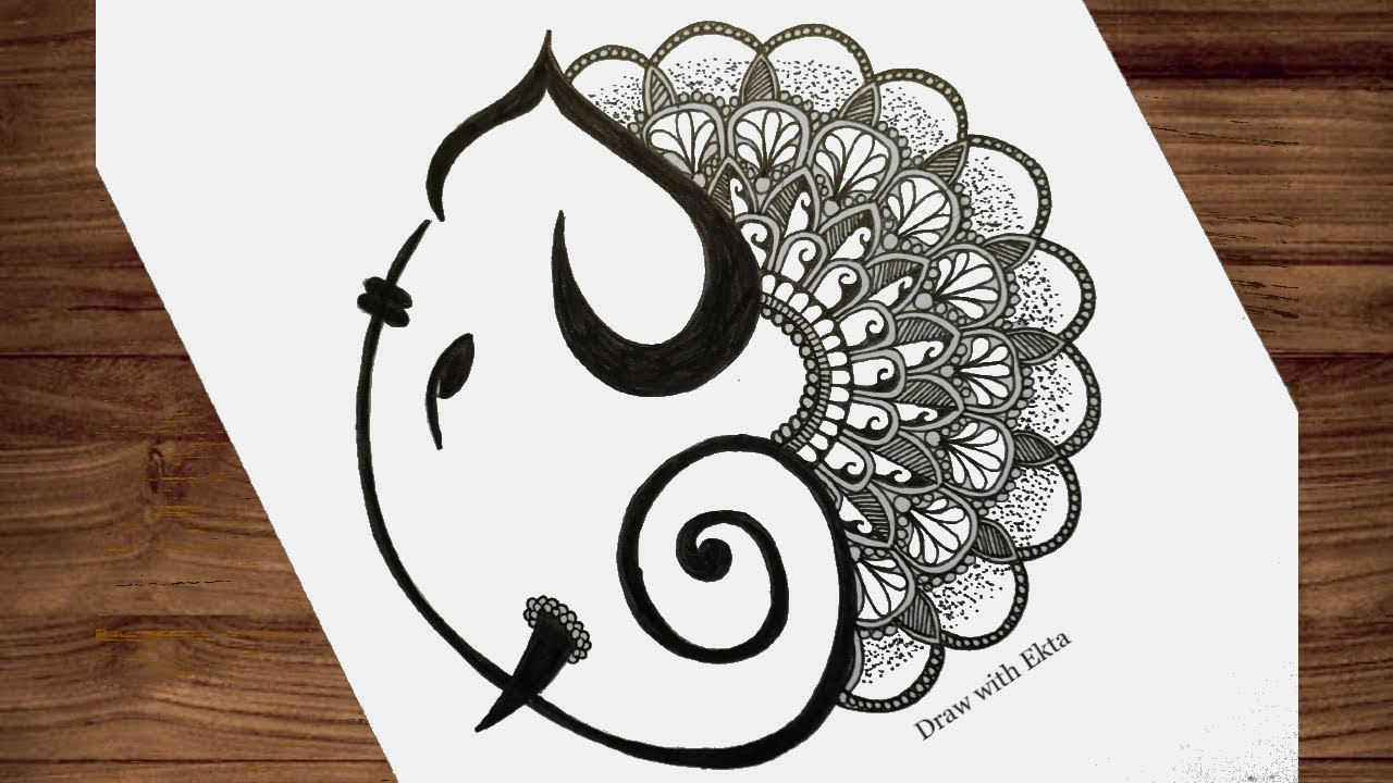Ganesha Mandala Art / Lord Ganesh Mandala Art / Easy Mandala Art ...