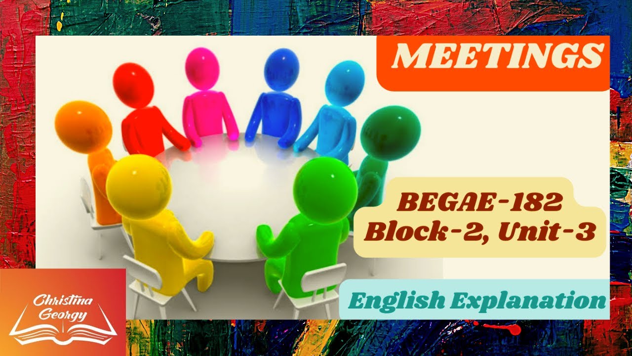 Meetings|BEGAE-182|English Communication Skills|EnglishExplanation ...