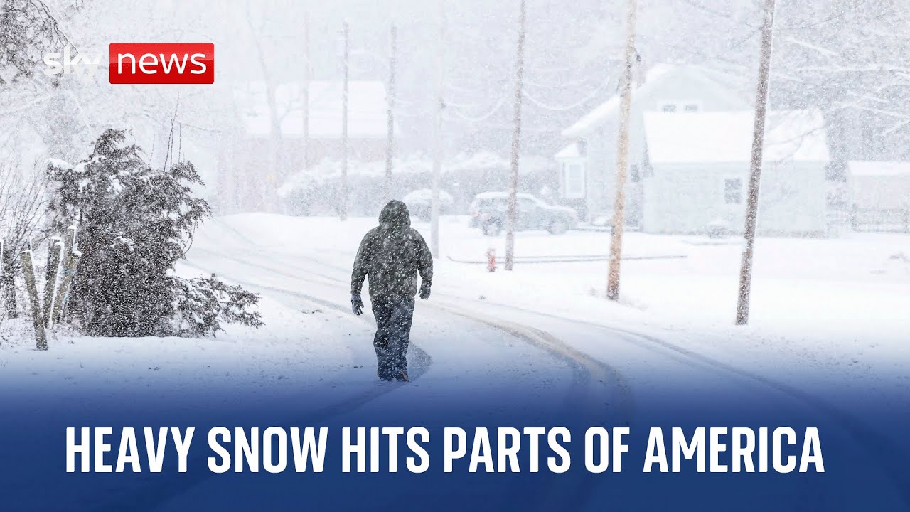 Winter storm sweeps parts of the America bringing heavy snow - YouTube