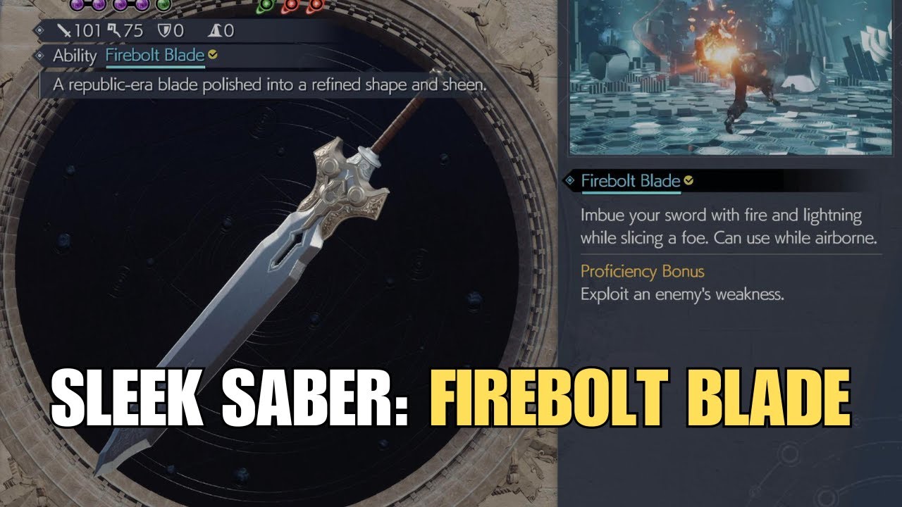 Cloud Sleek Saber Weapon / Firebolt Blade Ability Location - Final Fantasy VII Rebirth - YouTube
