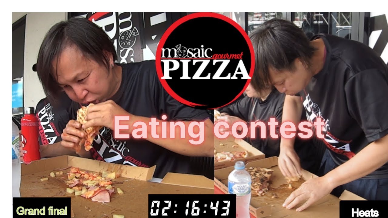 Mosaic Pizza Eating contest/ Heats Vs Grand final - YouTube