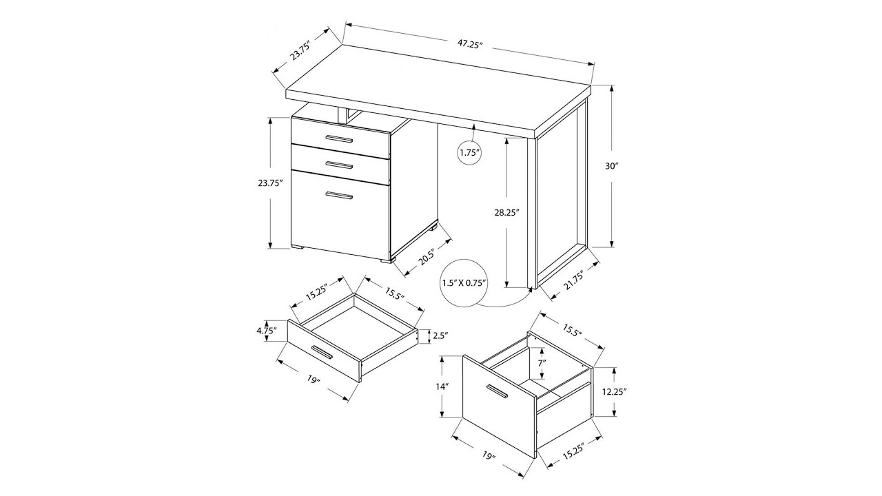 Monarch Left Or Right Facing Computer Desk, 48 - YouTube