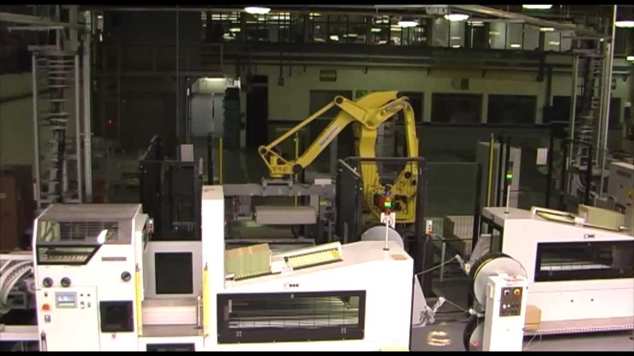 RIMA-SYSTEM high-speed log stacking and robot palletizing, S3000 - YouTube