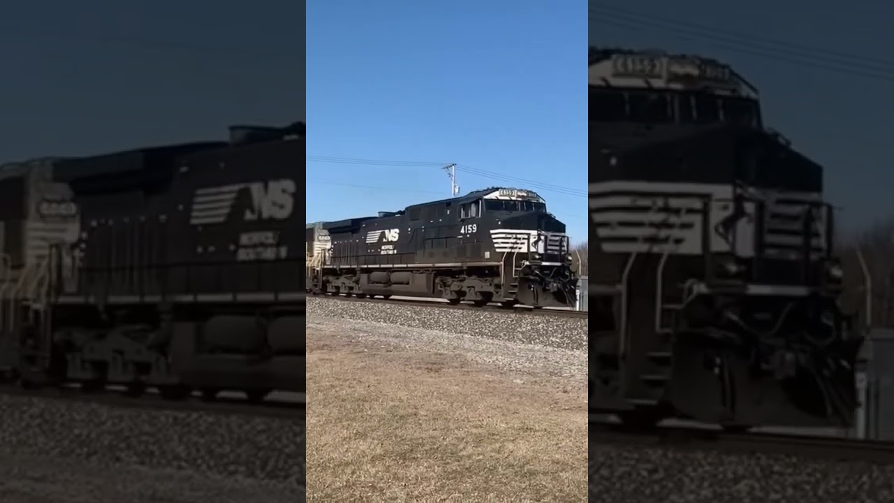 NS train at Leipsic OH with NS 1800 and the Nickel Plate Road HU 8100 ...