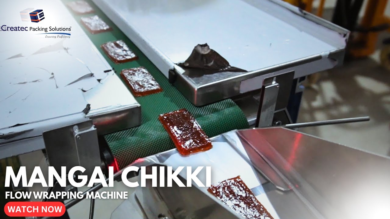 Flow Wrapping Machine | Mango Chocolate Chikki Packing | Createc ...