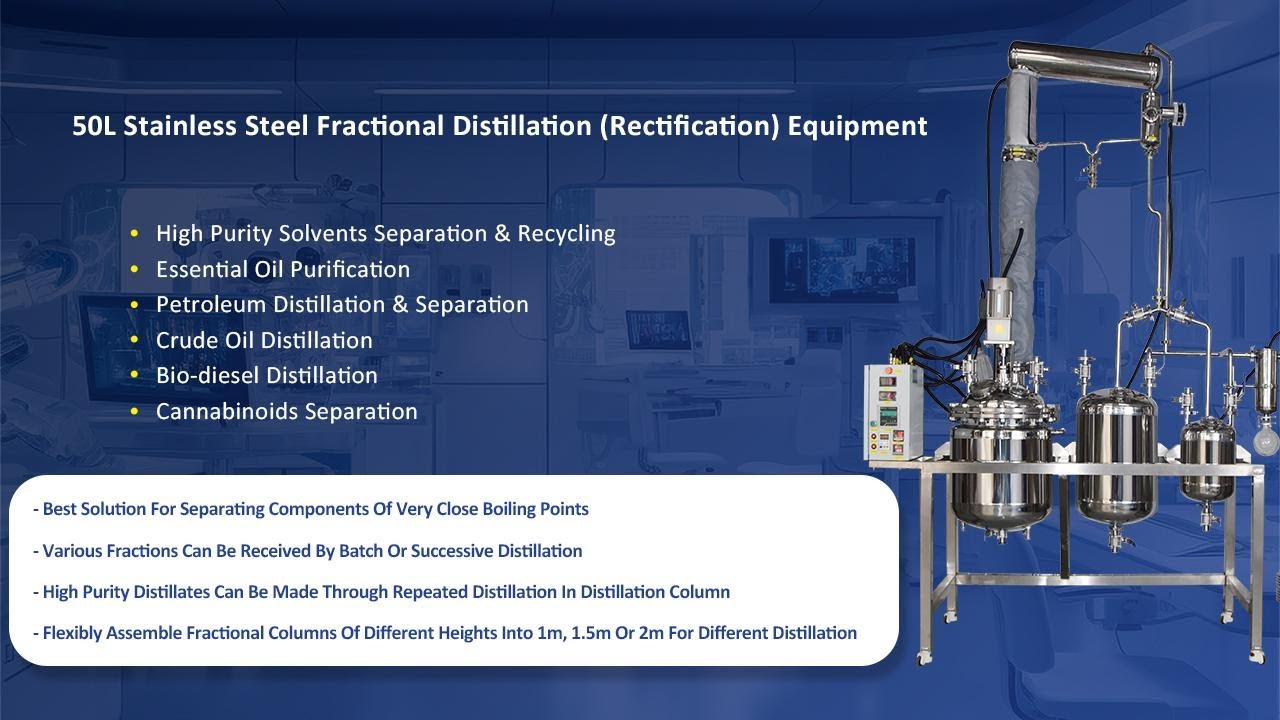 50L Stainless Steel Fractional Distillation Equipment is Ready to Ship ...