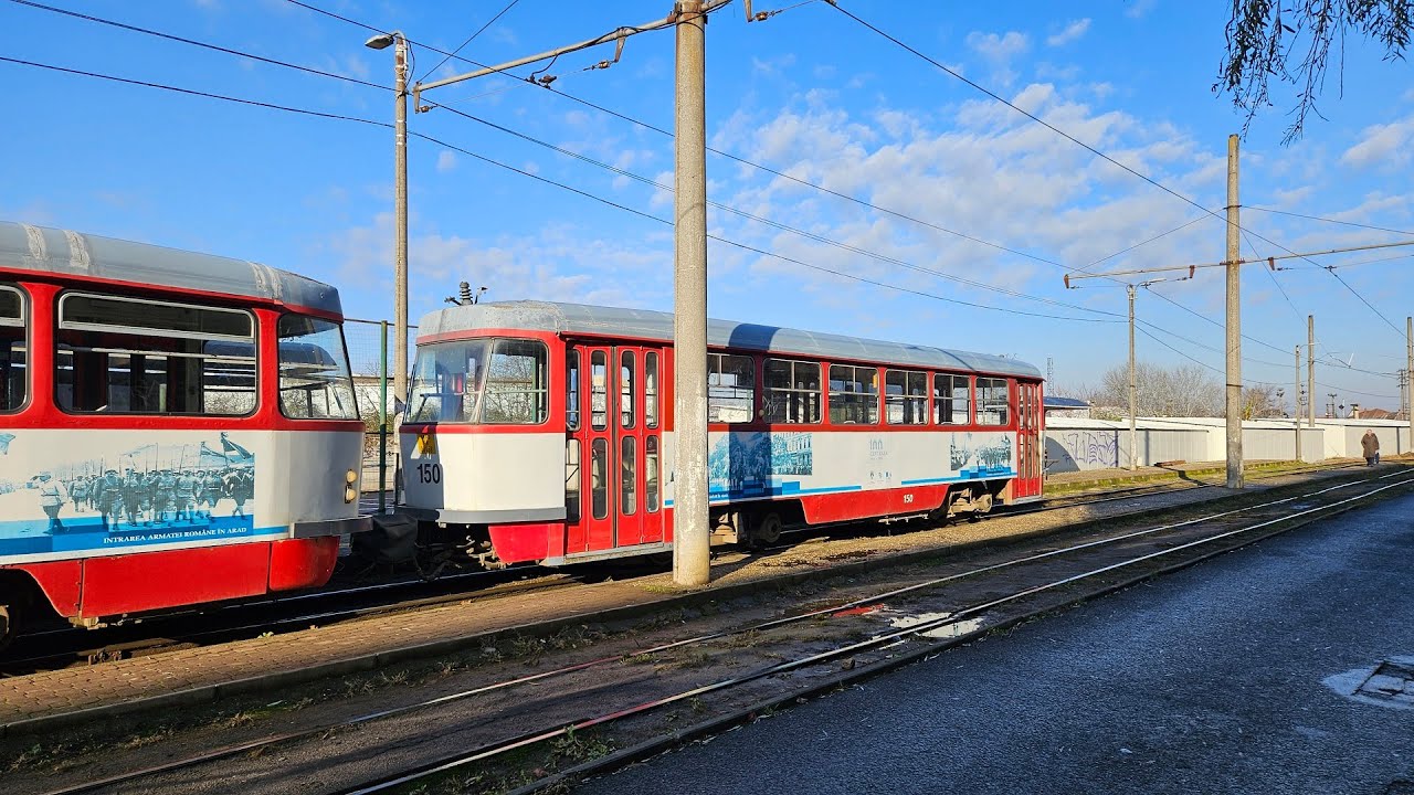 Tatra B4D CTP Arad 150 on tram line 7 Făt Frumos - Balla, Arad, Romania ...
