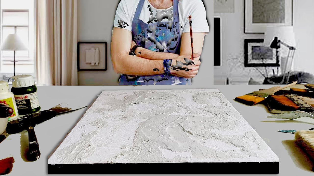 TEXTURED ABSTRACT On Canvas / ACRYLIC Painting Tutorial / Beginner ...