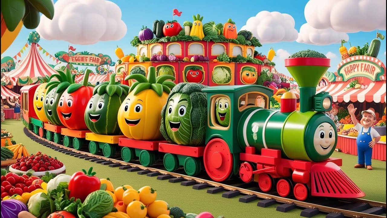 सब्ज़ियों की ट्रेन 🚂 | Fun Vegetables Train Song for Kids | Learn with ...