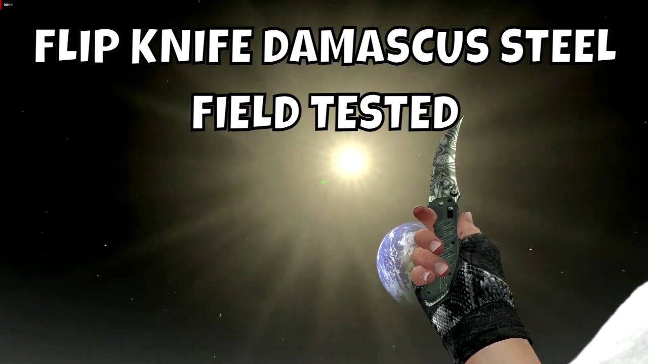 Flip Knife Damascus Steel - Field Tested Skin Showcase - YouTube