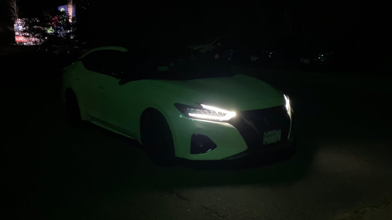 This is how 2020 Nissan Maxima looks at night + lights at night - YouTube
