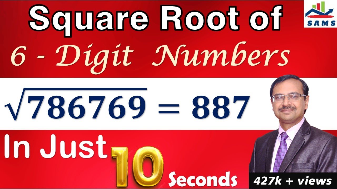 Square Root II 6 Digit Numbers II Just 10 Seconds II Short Trick II