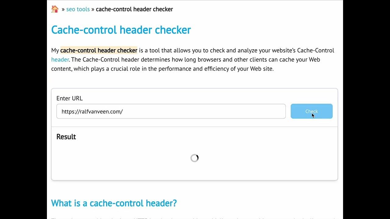 Cache control header checker - Free SEO tool - YouTube