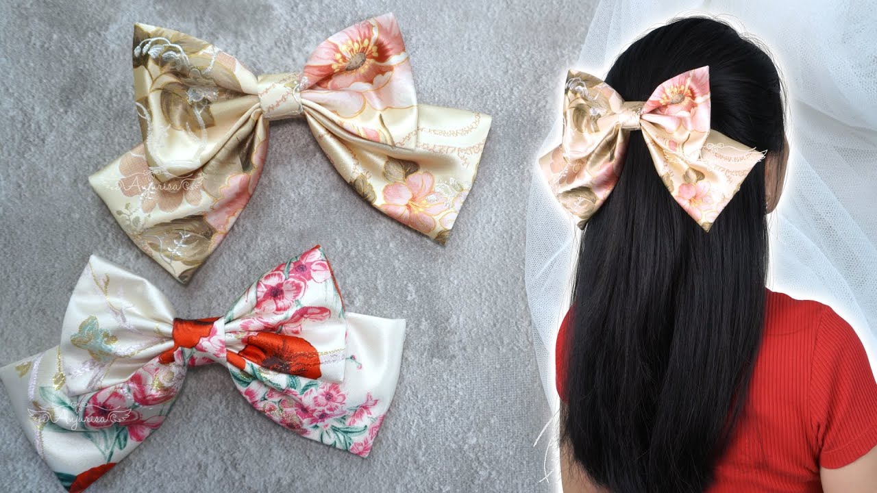 The Luxurious JACQUARD 😍 PERFECT Big Hair Bow Making for Beginners with ...