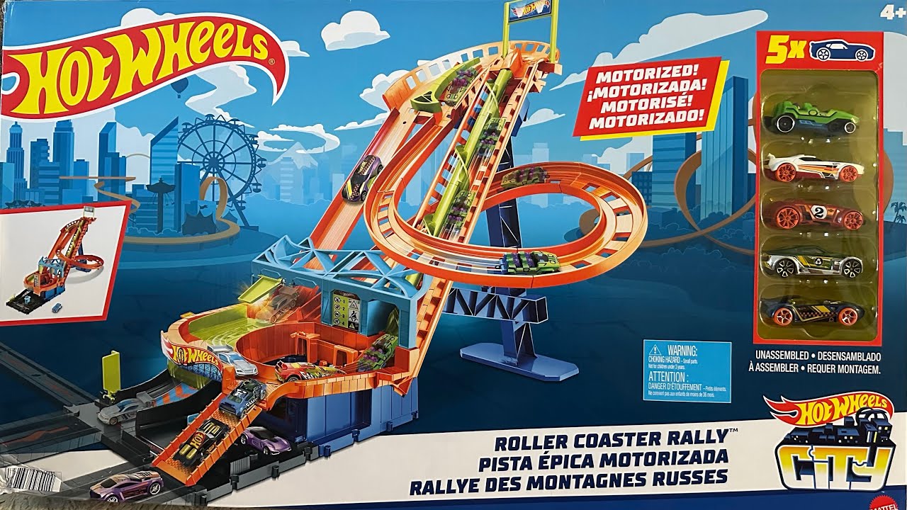 Hot Wheels Roller Coaster Rally | Mattel Hot Wheels City | Motorized ...