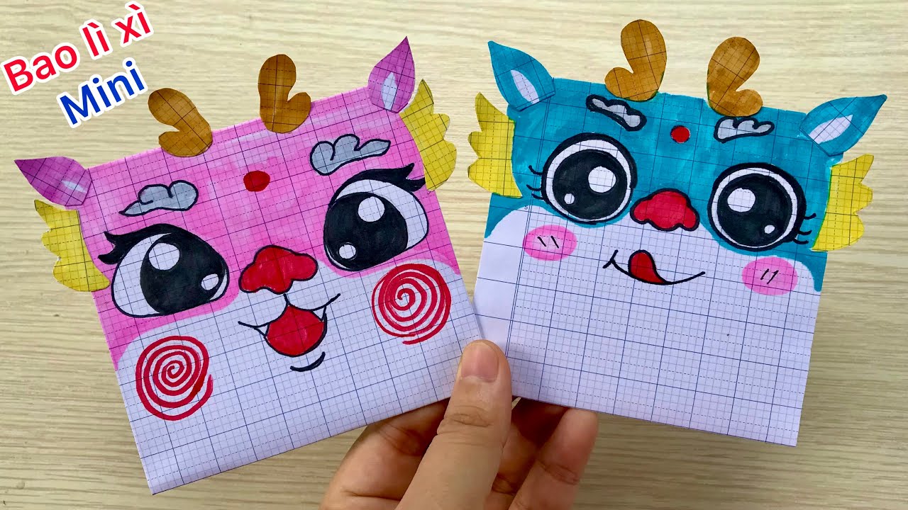Cách Làm Bao Lì Xì Mini Bằng Giấy Tập Ô Li Học Sinh | làm bao lì xì con ...