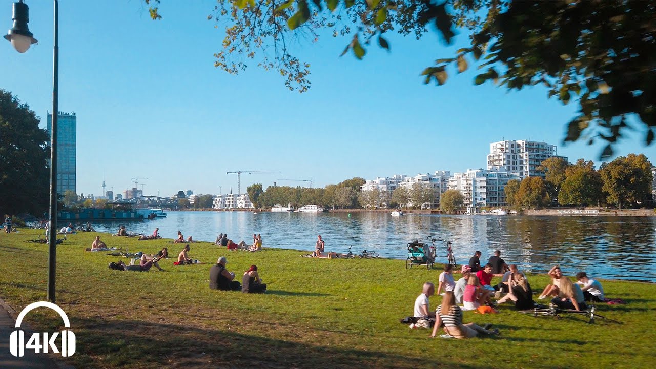 Berlin Cycling Treptow Park in Summer 2020 along the river, forest [4K ...