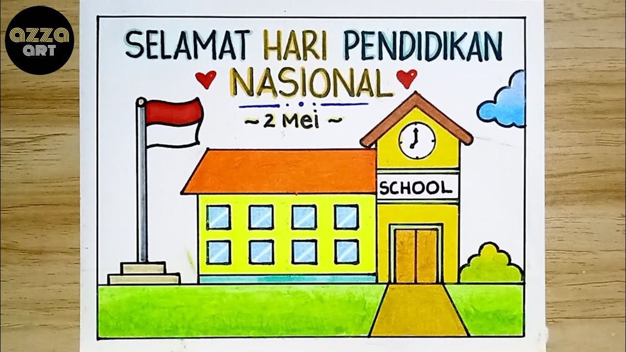 Menggambar Poster Hari Pendidikan Nasional 2025 yang Mudah dan Simpel 🔴 ...